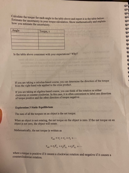 Exploration 2.2 On a meter stick balance, hang a mass | Chegg.com