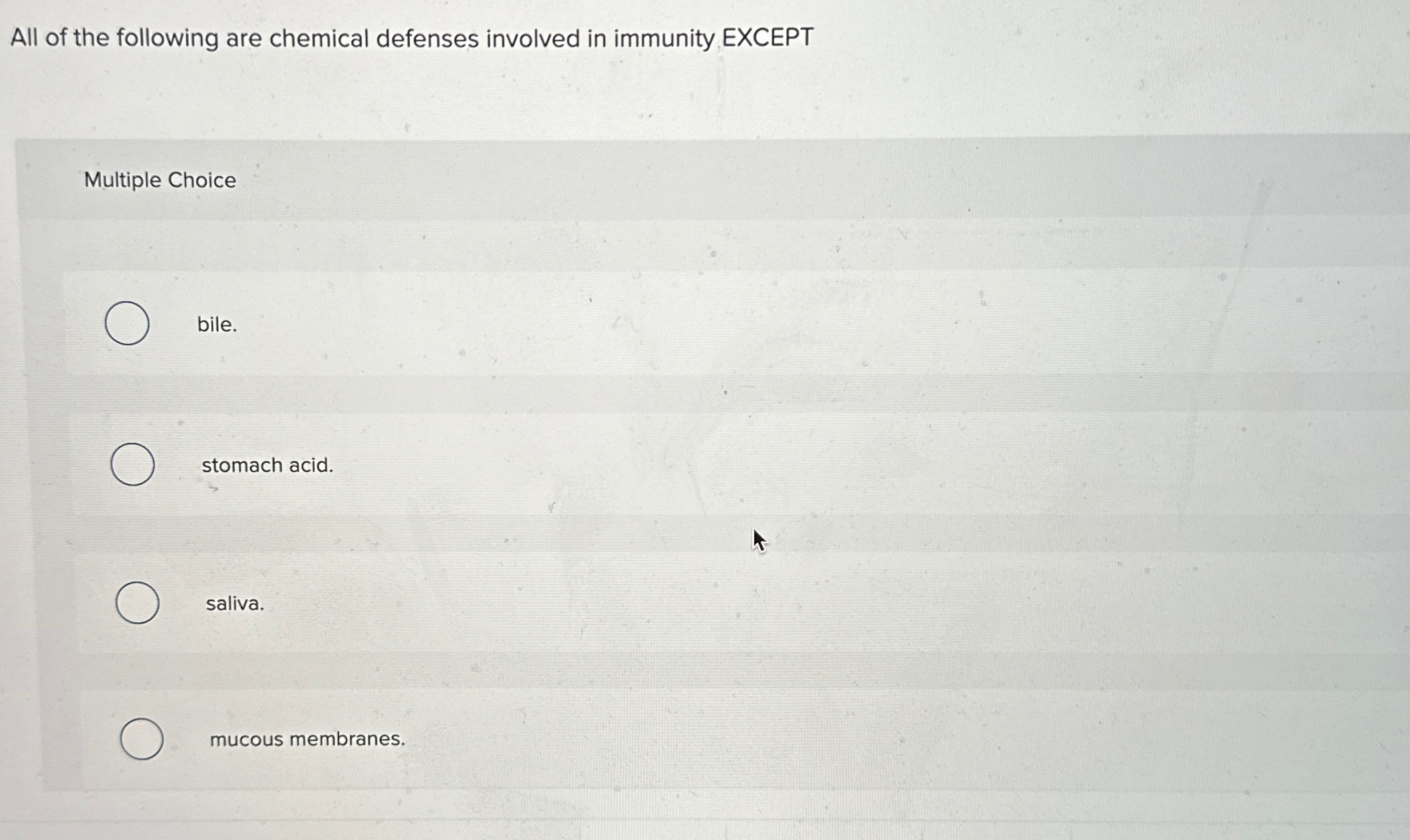 Solved All of the following are chemical defenses involved | Chegg.com