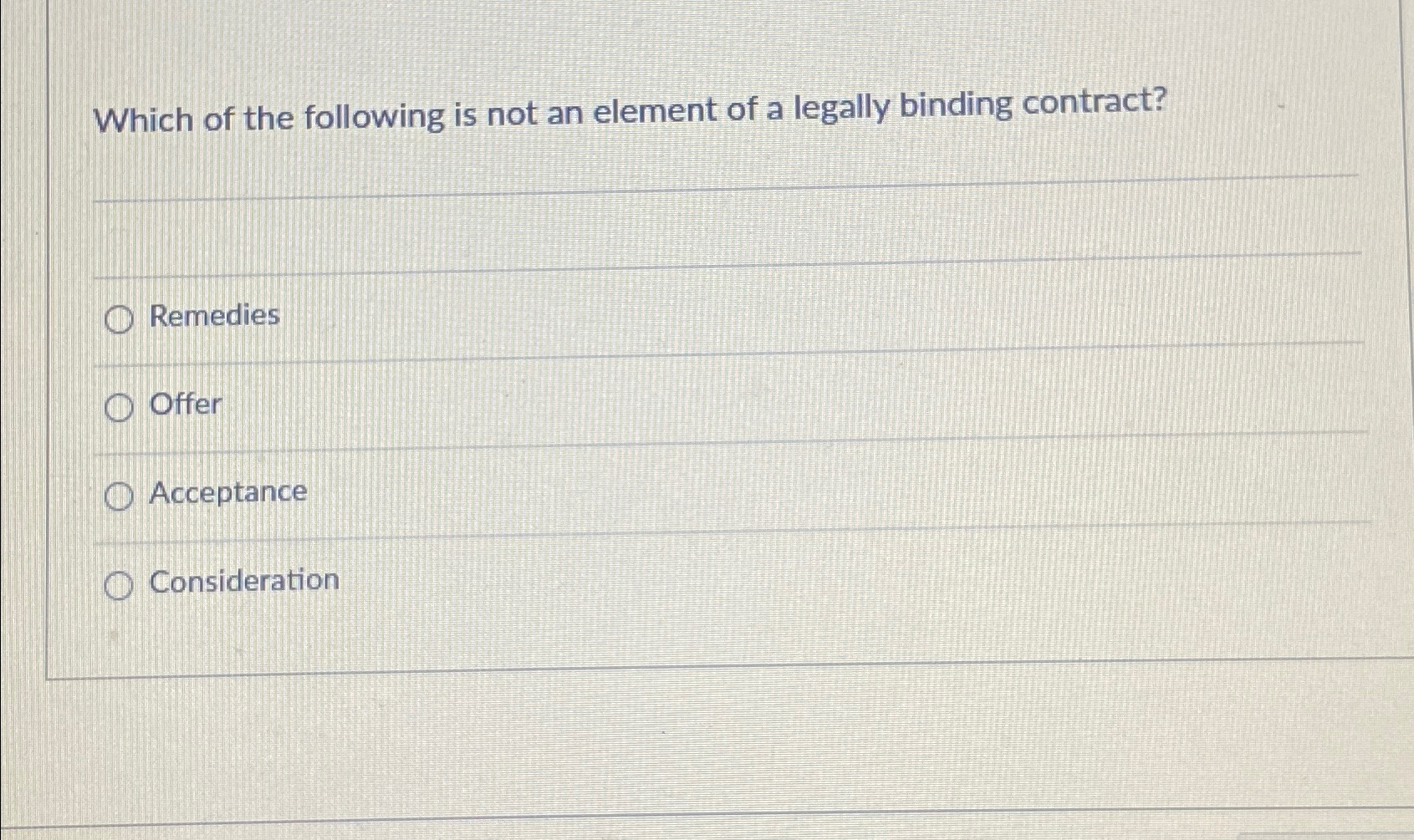 Solved Which of the following is not an element of a legally | Chegg.com
