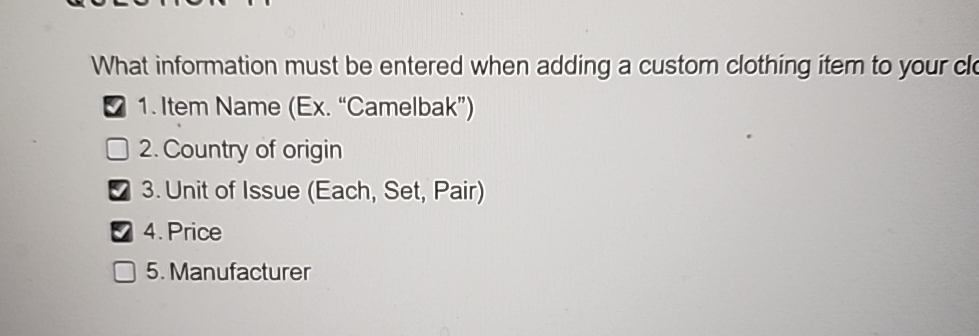 Solved What information must be entered when adding a custom | Chegg.com