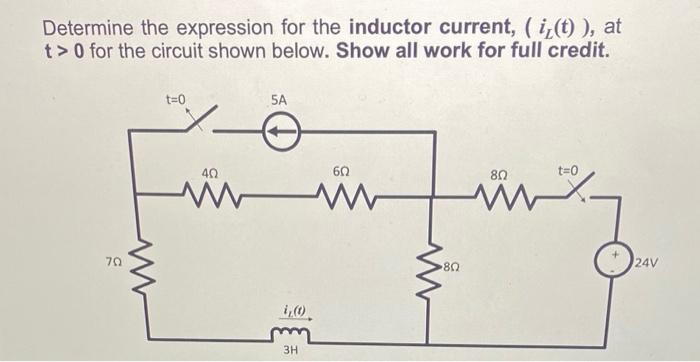 Solved Determine the expression for the inductor current, | Chegg.com