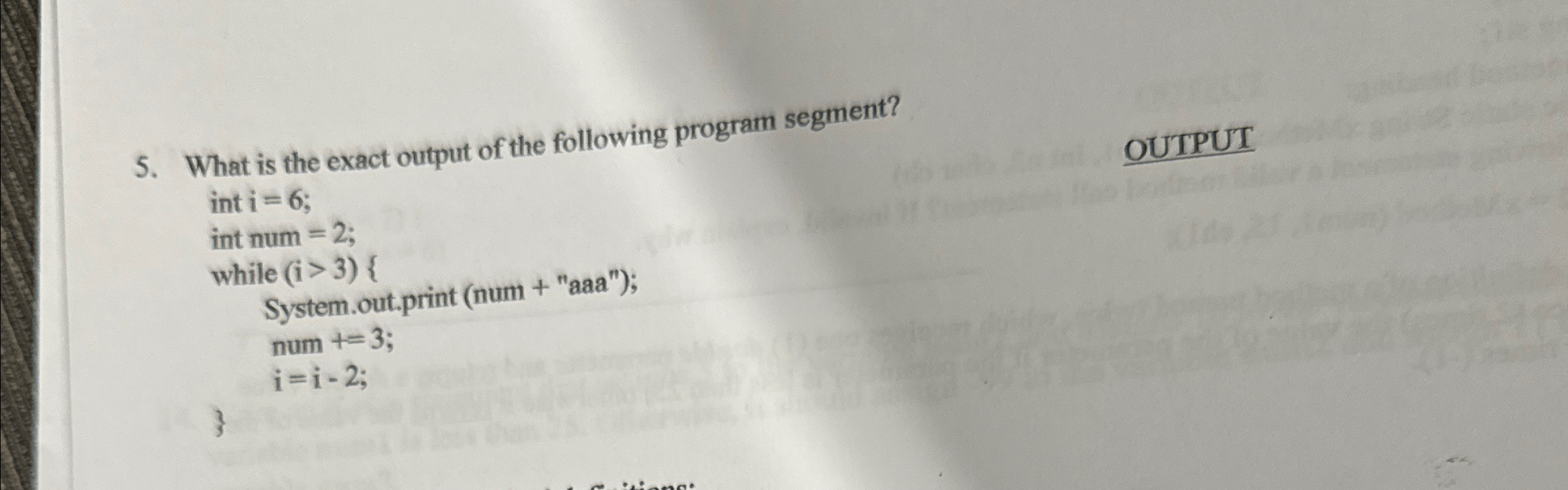 Solved What is the exact output of the following program | Chegg.com