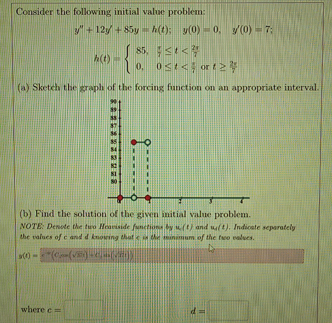 Solved Consider the following initial value | Chegg.com