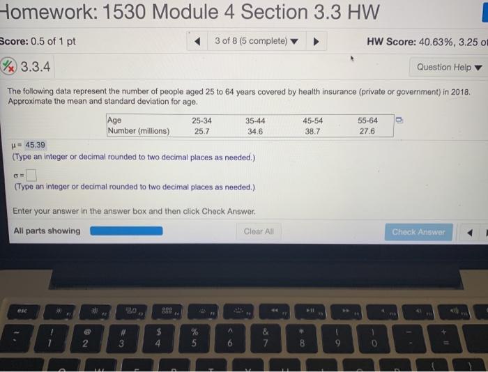 Solved Homework: 1530 Module 4 Section 3.3 HW Score: 0.5 of | Chegg.com
