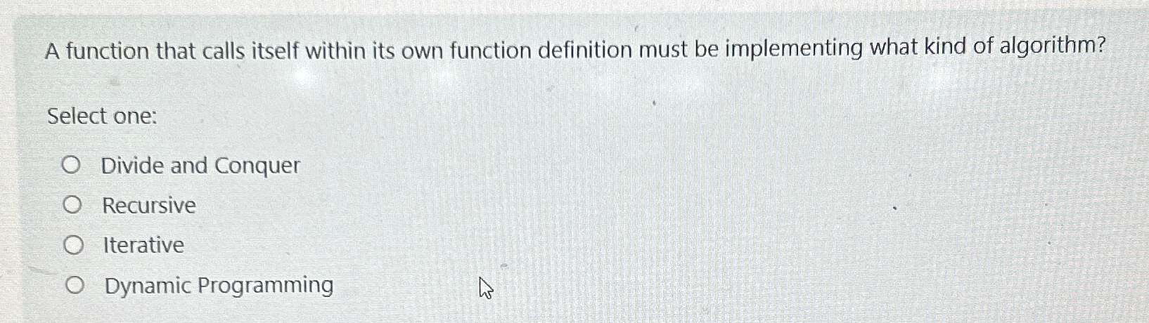 Solved A function that calls itself within its own function | Chegg.com