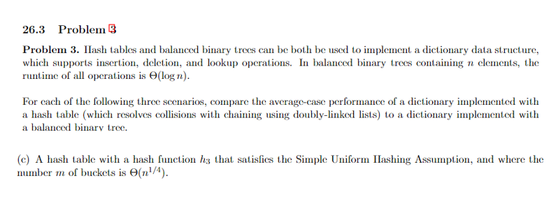 Solved 26.3 ﻿Problem 32Problem 3. ﻿IIash tables and balanced | Chegg.com