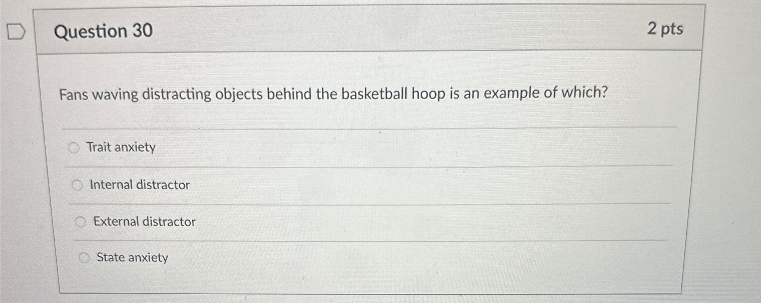 Solved Question 302 ﻿ptsFans waving distracting objects | Chegg.com