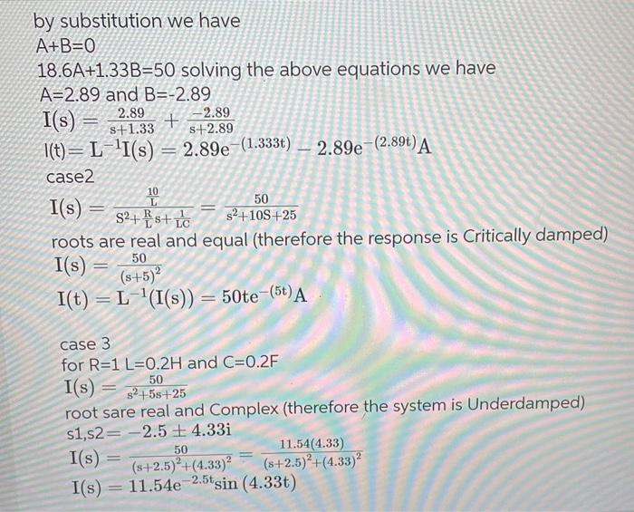 Solved solve for part A) find the expression of VL(t) and | Chegg.com