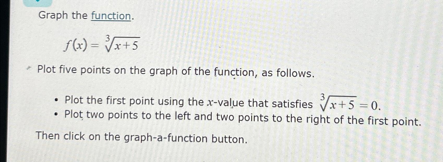 Solved Graph The Functionfxx53plot Five Points On The 9376