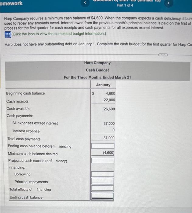 Solved Hap Compary requires a minimum cash balance of | Chegg.com