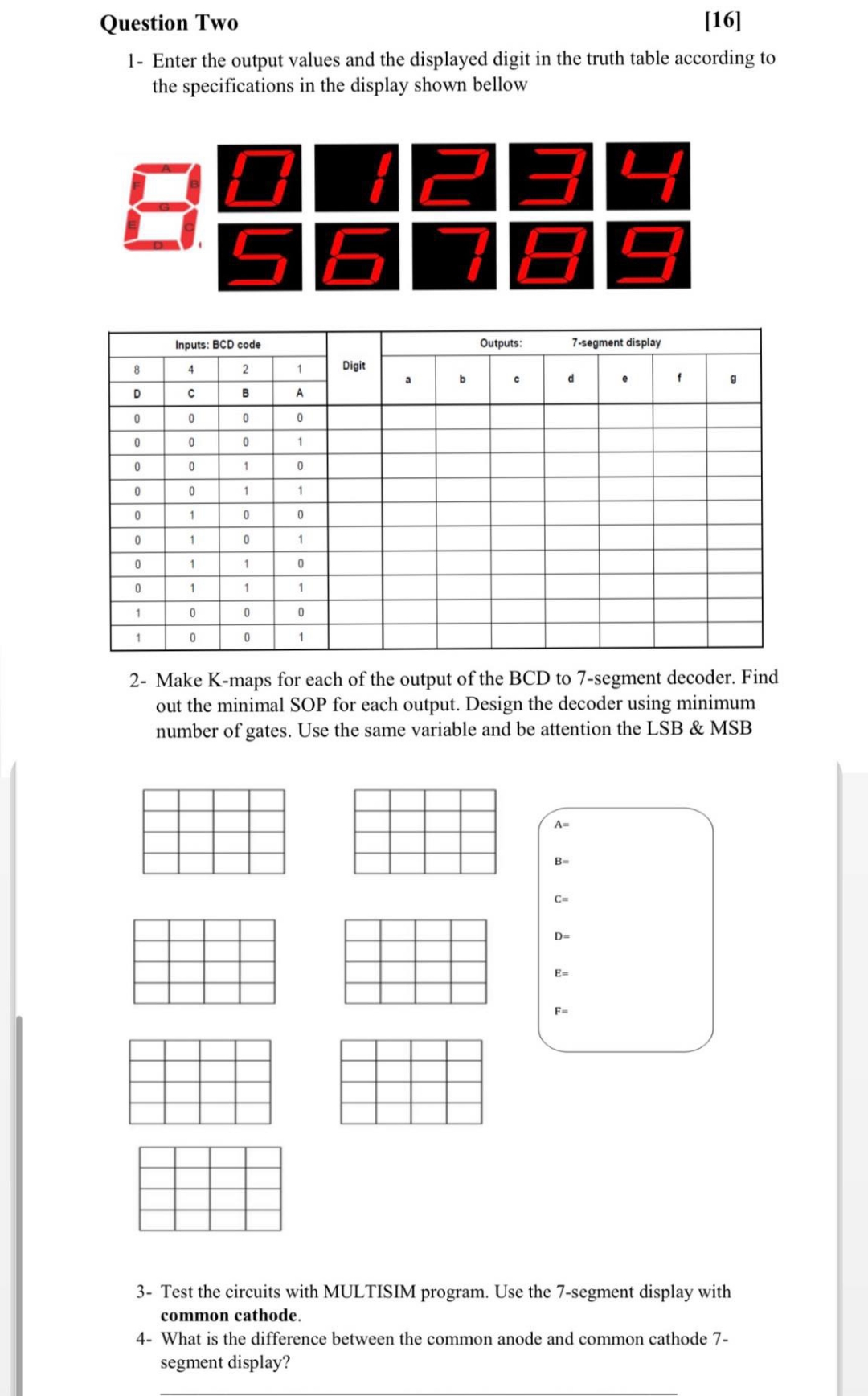 Solved please solve the Question number 3 ﻿1- ﻿Enter the | Chegg.com