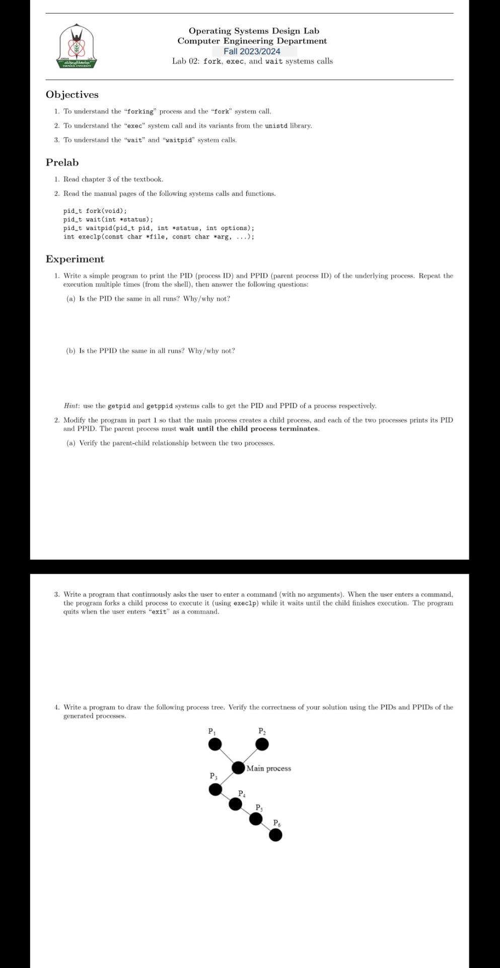 Operating Systems Design Lab\\nComputer Engineering | Chegg.com