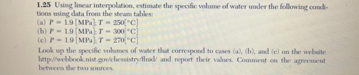 Solved 1.25 Using linear interpolation, estimate the | Chegg.com