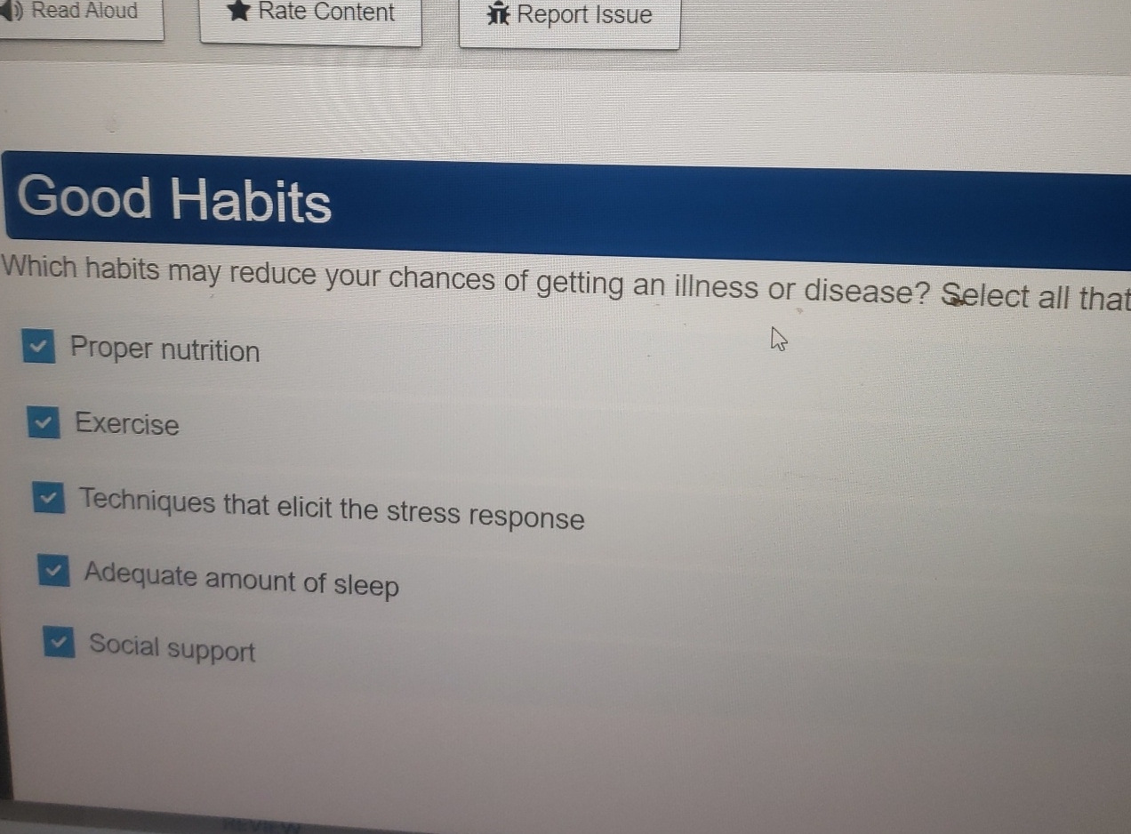 Solved Read AloudRate ContentReport IssueGood HabitsWhich | Chegg.com
