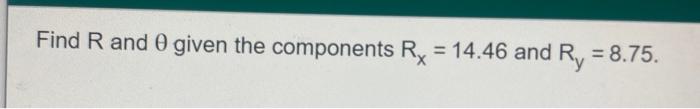 Solved Find R and given the components Rx = 14.46 and Ry = | Chegg.com