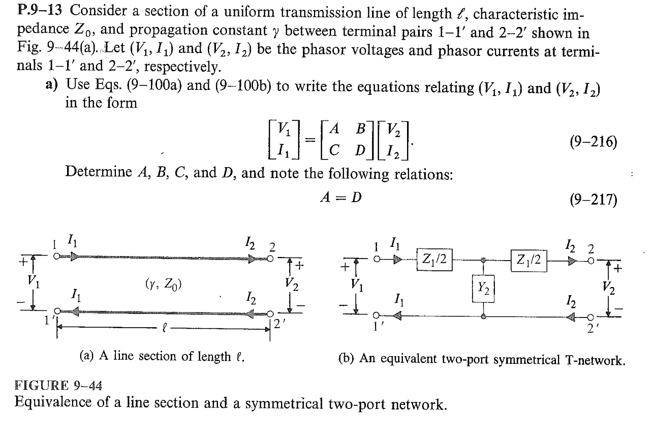 Solved Consider a section of a uniform transmission line of | Chegg.com