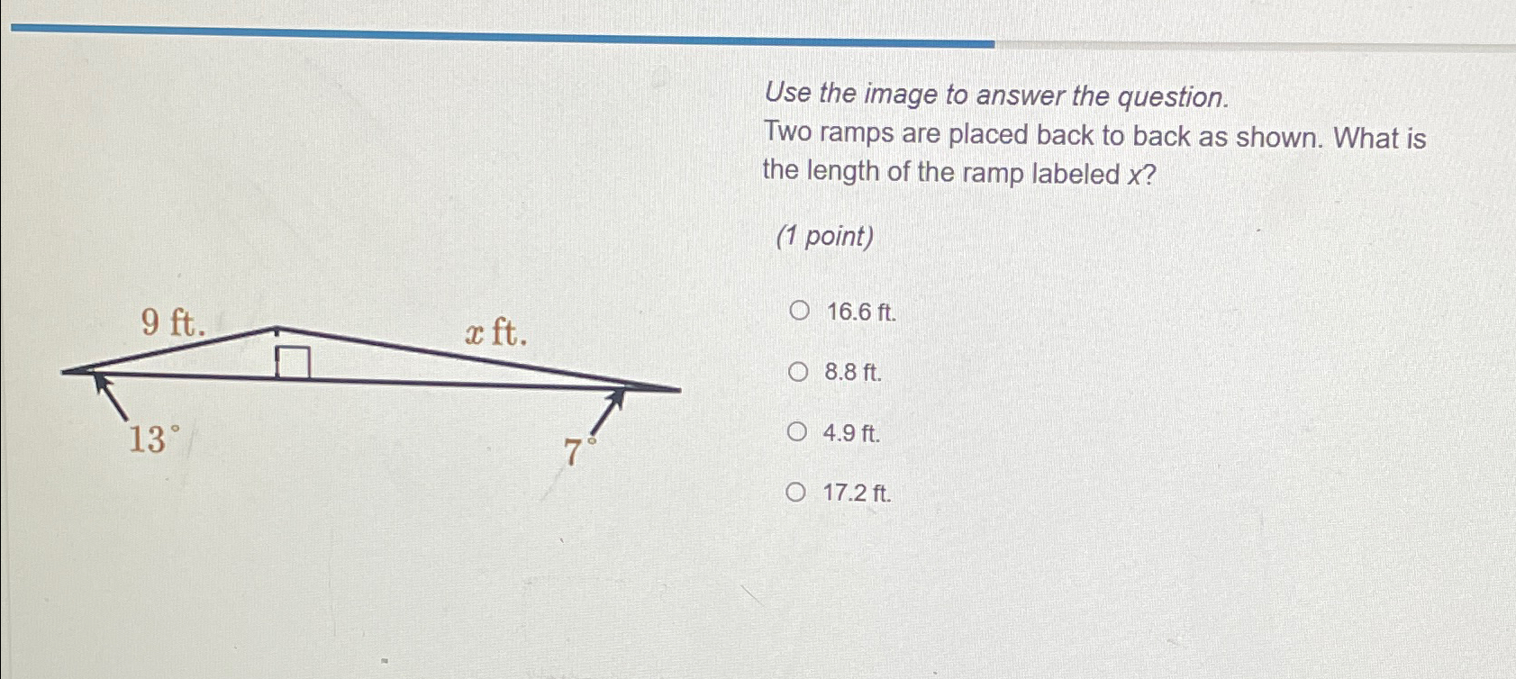 Solved Use the image to answer the question. Two ramps are | Chegg.com