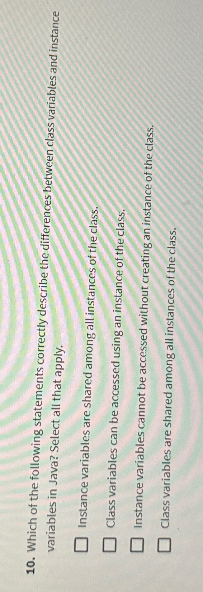 Solved Which of the following statements correctly describe | Chegg.com