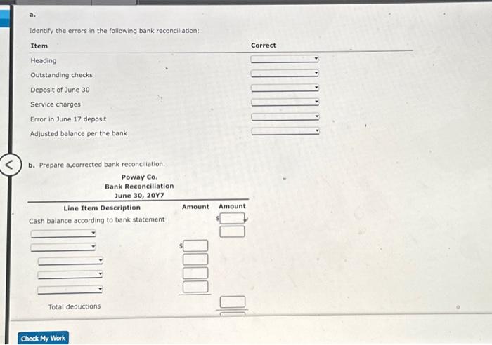 Solved Bank reconcilistion The following bank reconciliation | Chegg.com