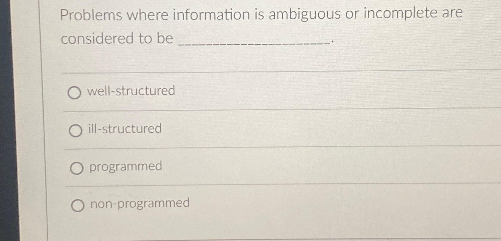 Solved Problems where information is ambiguous or incomplete | Chegg.com
