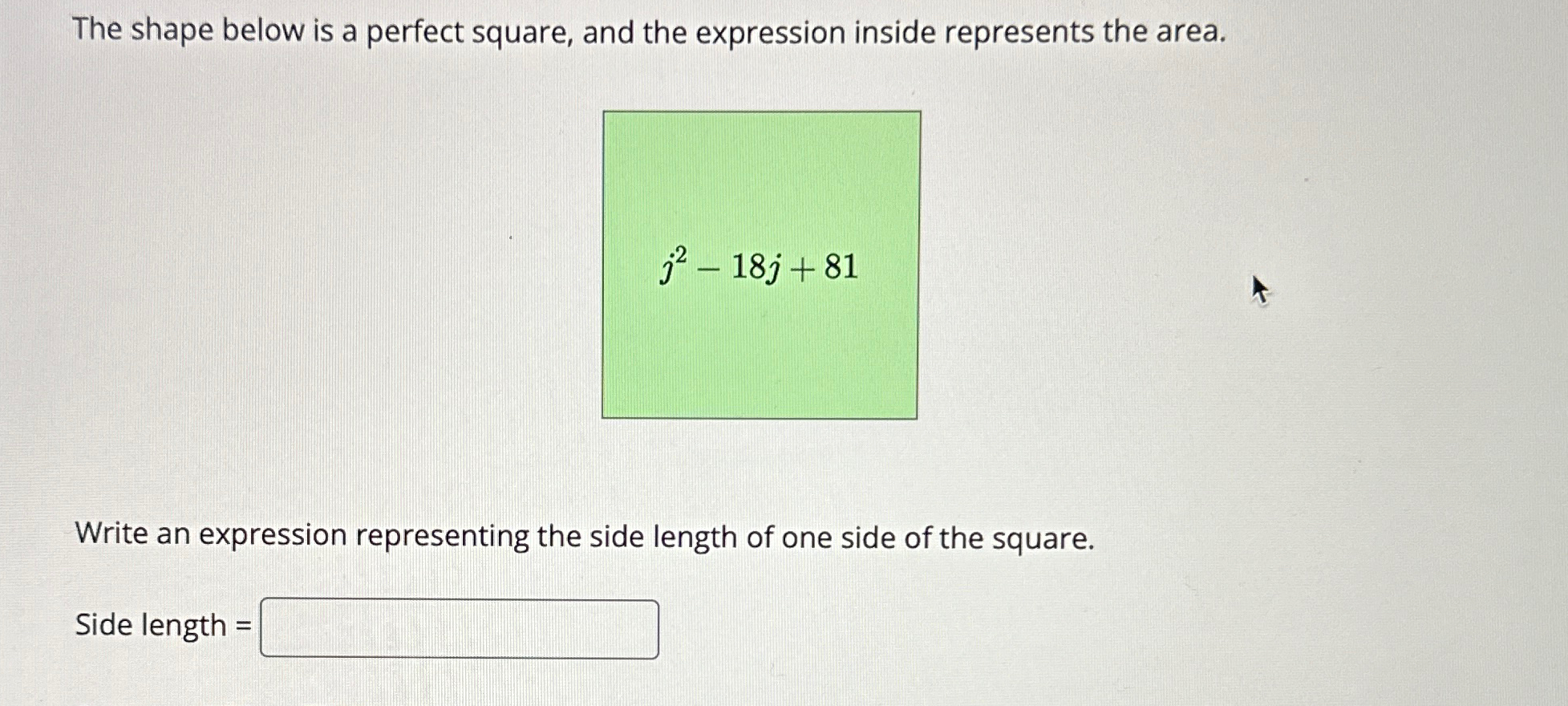 Solved The shape below is a perfect square, and the | Chegg.com