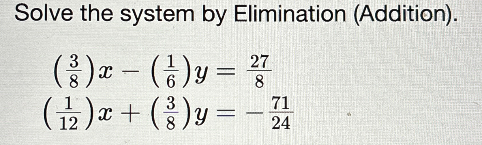 Solved Solve the system by Elimination | Chegg.com