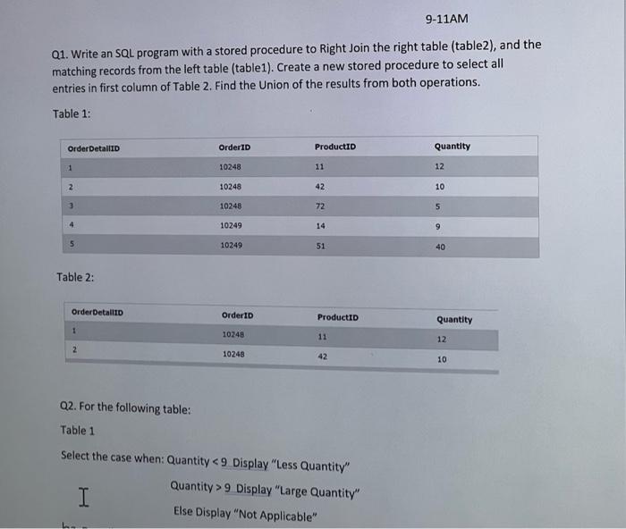Solved 9-11AM Q1. Write an SQL program with a stored | Chegg.com