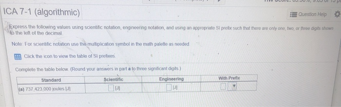 Solved ICA 7-1 (algorithmic) Question Help Express the | Chegg.com