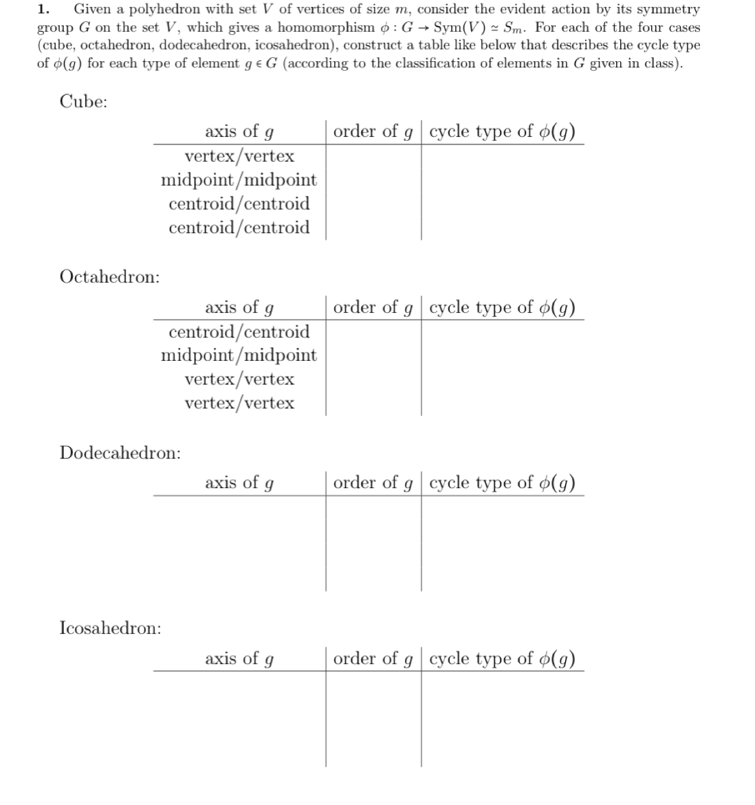 Solved Please give a table like question. Given a polyhedron | Chegg.com