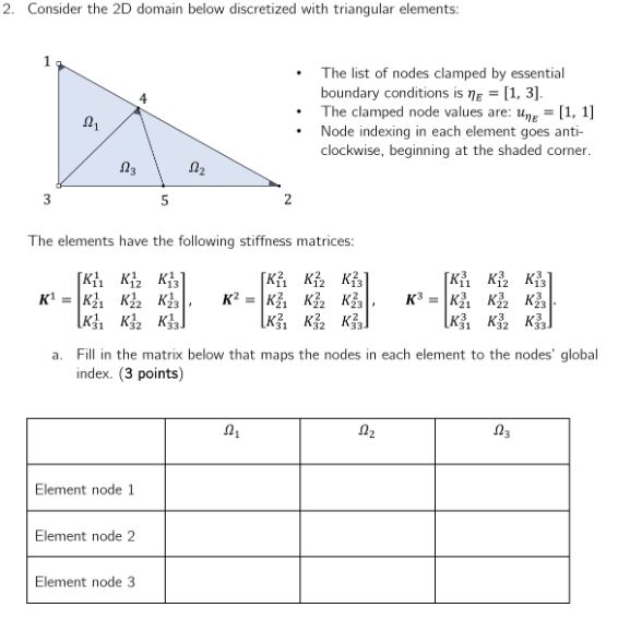 Solved Consider the 2D domain below discretized with | Chegg.com
