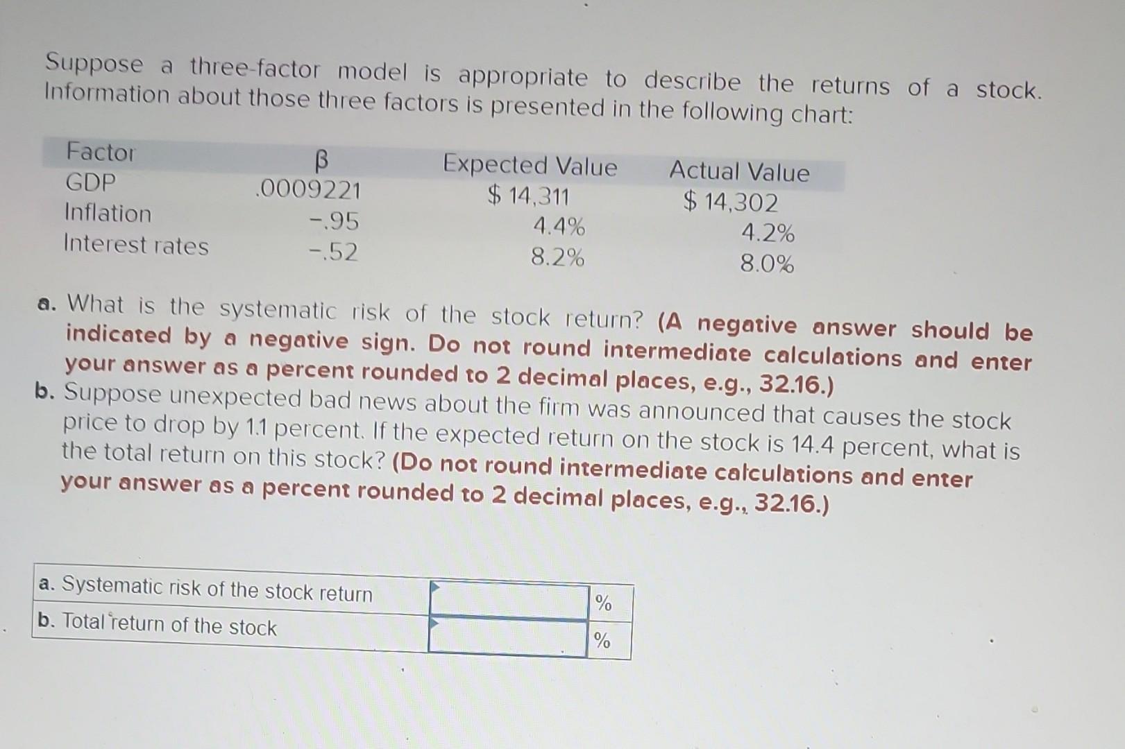 Solved Suppose a three-factor model is appropriate to | Chegg.com