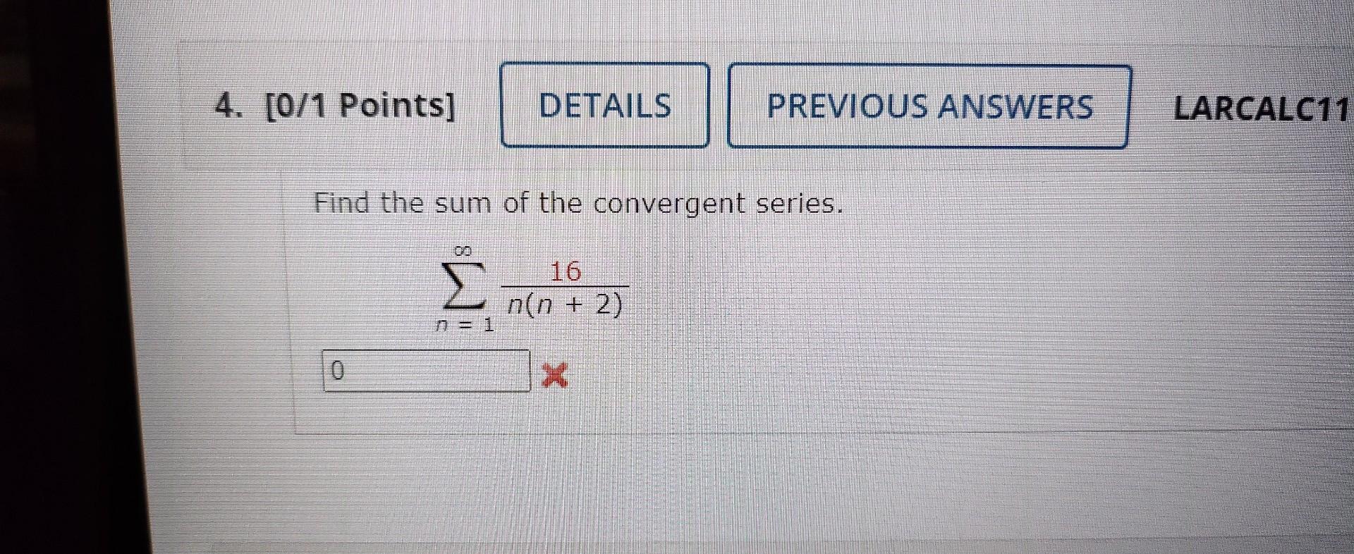 Solved Find the sum of the convergent series. | Chegg.com