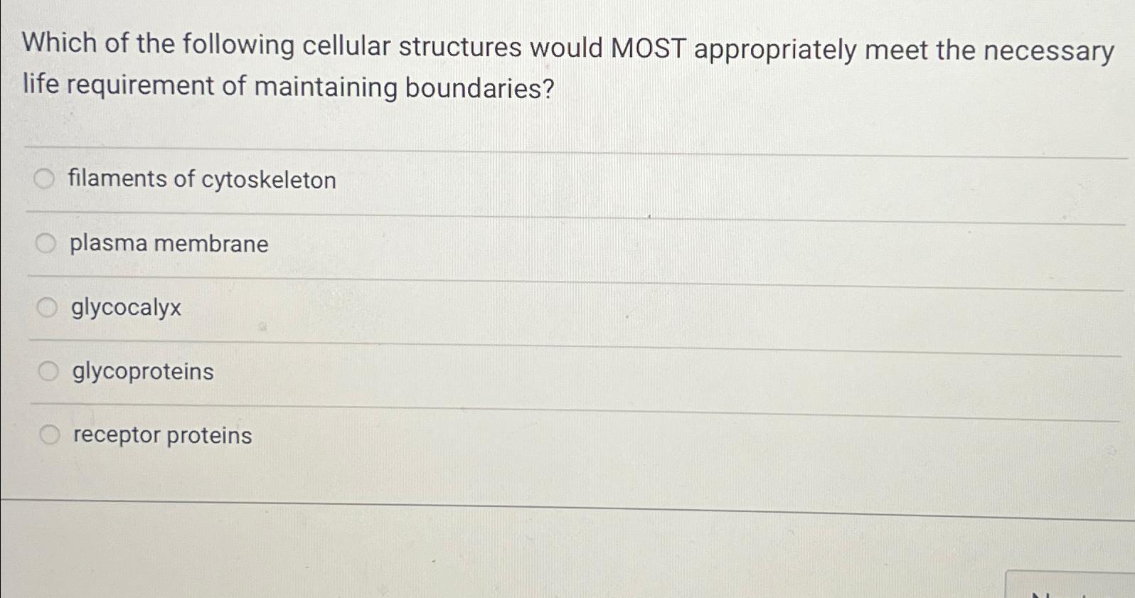 Solved Which of the following cellular structures would MOST | Chegg.com