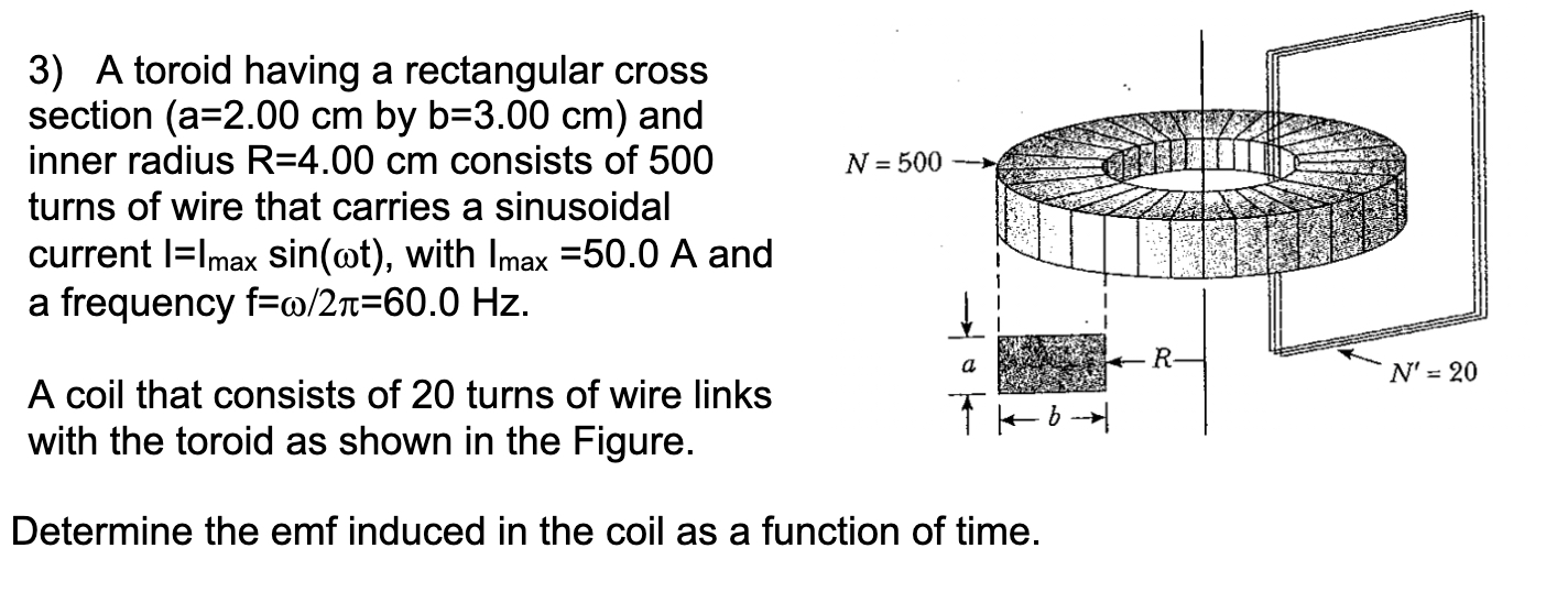 Solved A toroid having a rectangular cross section by | Chegg.com