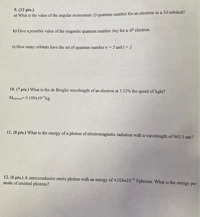 Solved 9. (12 pts.) a) What is the value of the angular | Chegg.com