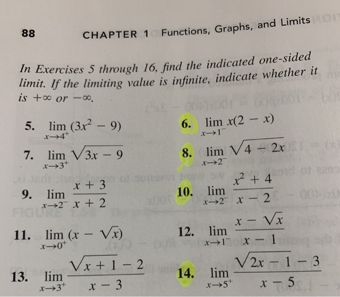 Solved 88 CHAPTER 1 Functions, Graphs, and Limits In | Chegg.com