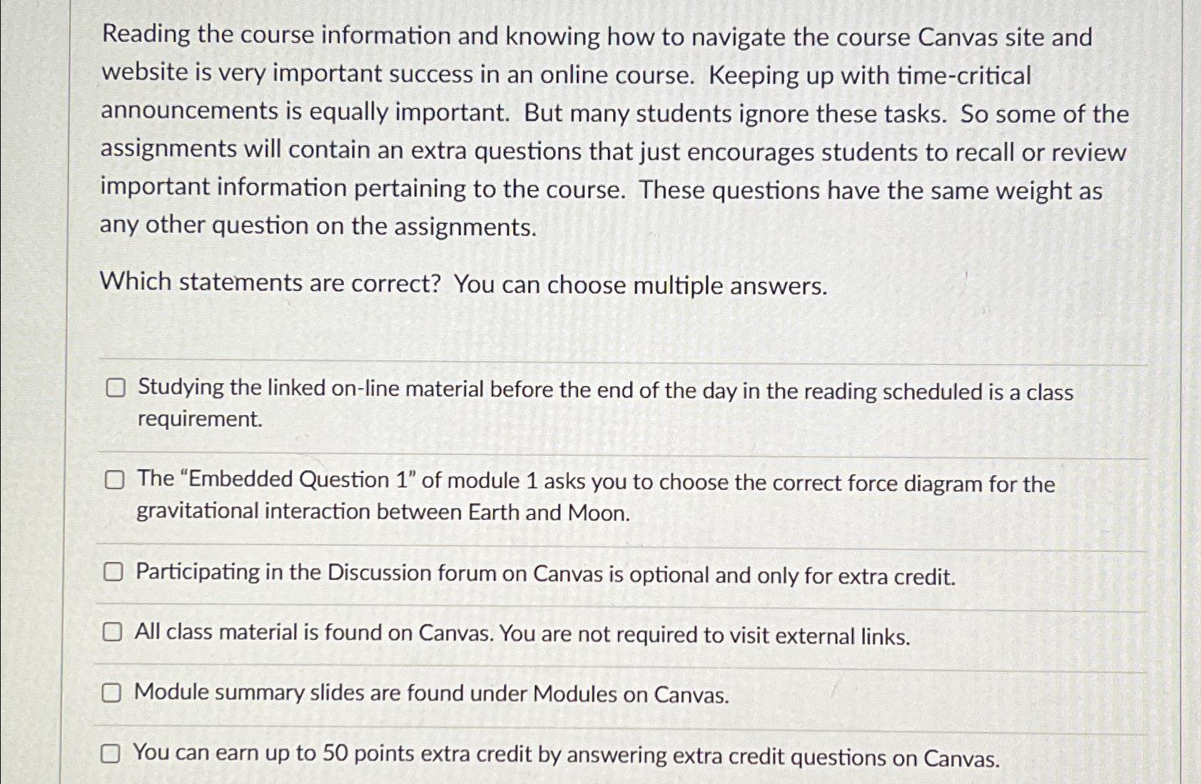 Solved Reading the course information and knowing how to | Chegg.com