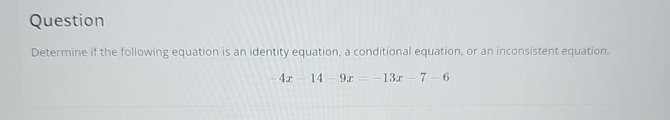 Solved QuestionDetermine if the following equation is an | Chegg.com