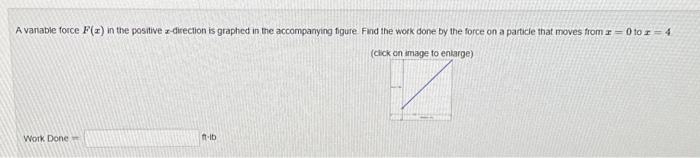 Solved A variable force F(x) in the positive x-direction is | Chegg.com