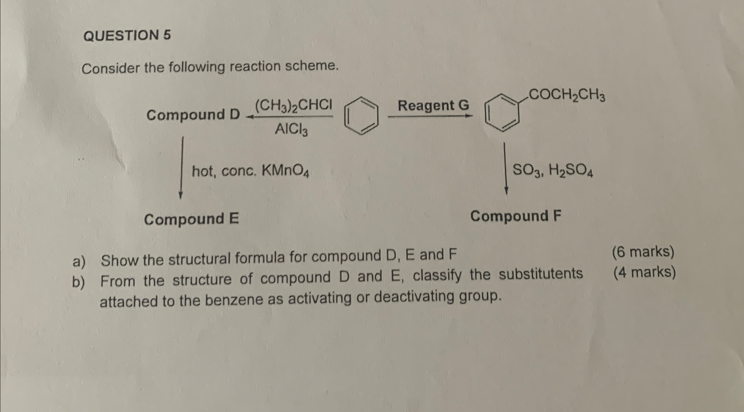 Solved QUESTION 5Consider the following reaction scheme.a) | Chegg.com Solved QUESTION 5Consider the following reaction scheme.a) | Chegg.com