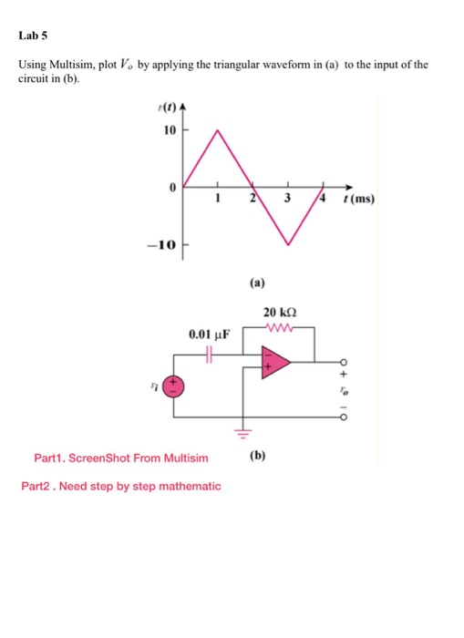 Solved Lab 5 Using Multisim, plot V. by applying the | Chegg.com