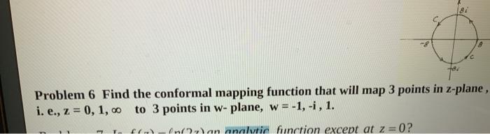 Solved Problem 6 Find the conformal mapping function that | Chegg.com
