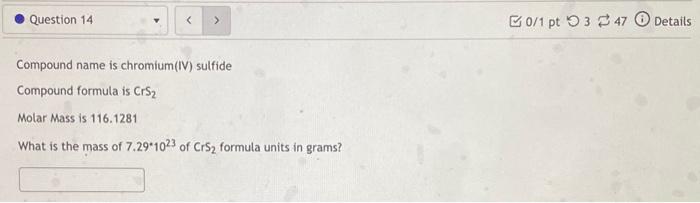 Solved Compound name is chromium(II) chloride Compound | Chegg.com
