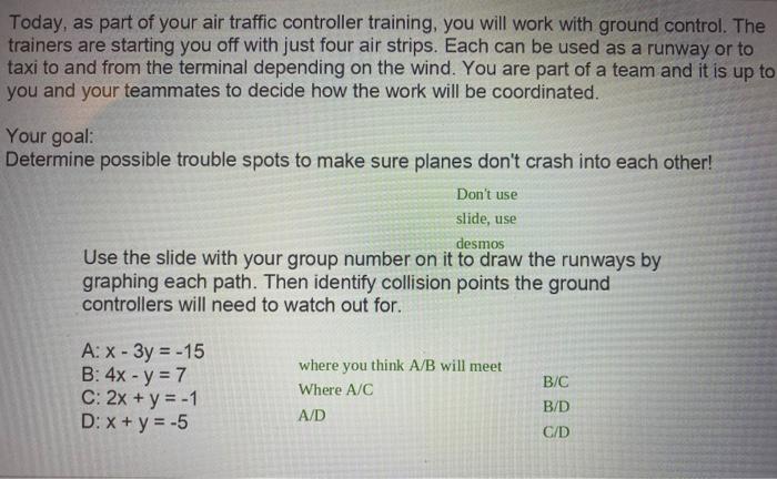 Solved Today, as part of your air traffic controller | Chegg.com