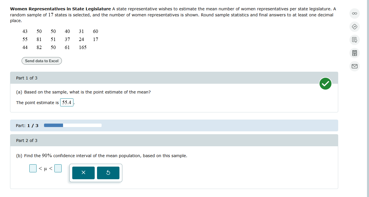 Solved Women Representatives in State Legislature A state | Chegg.com