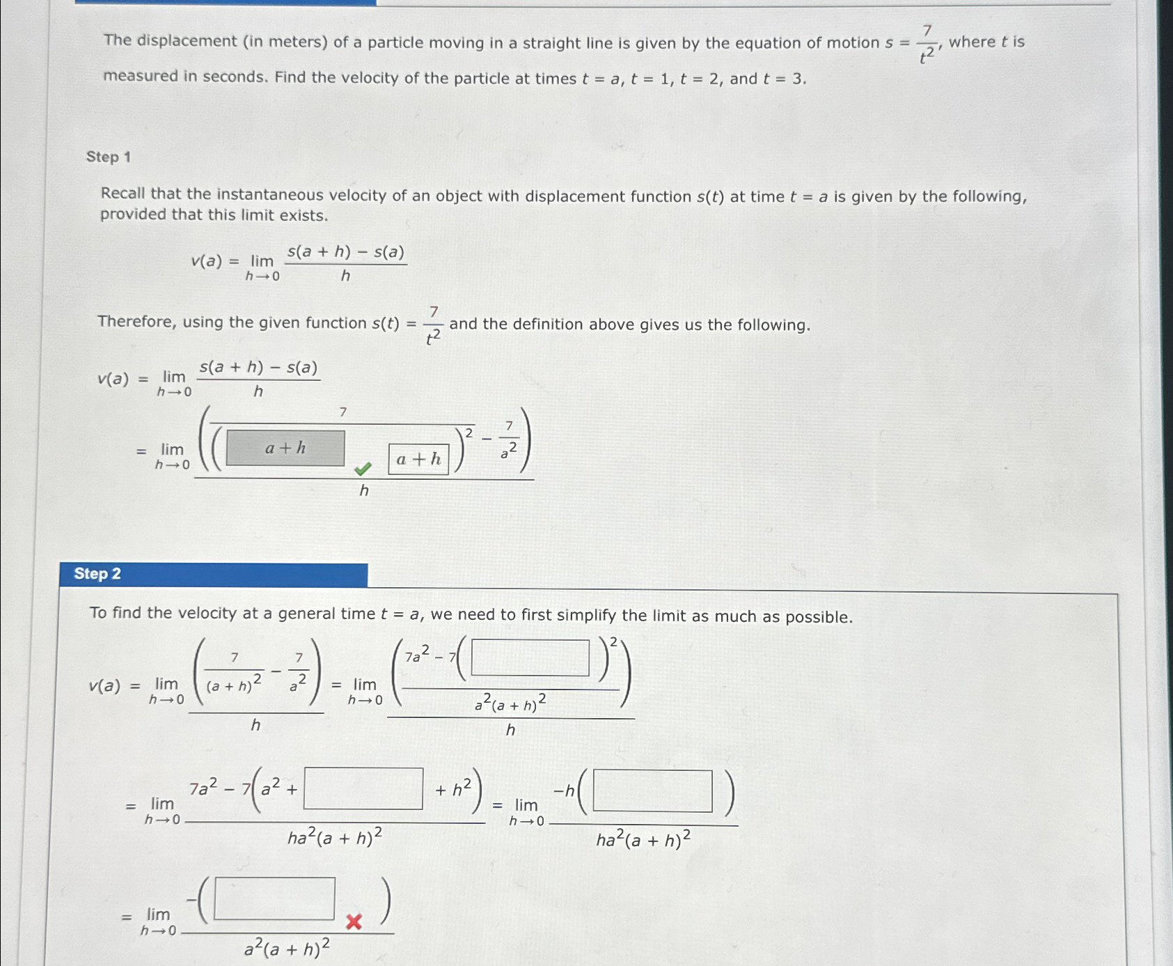 Solved The displacement (in meters) ﻿of a particle moving in | Chegg.com