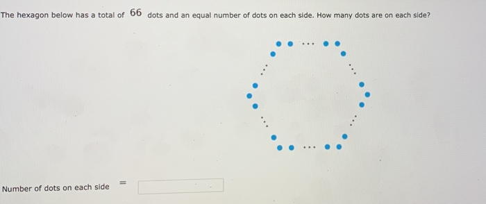 Solved The hexagon below has a total of 66 dots and an equal | Chegg.com