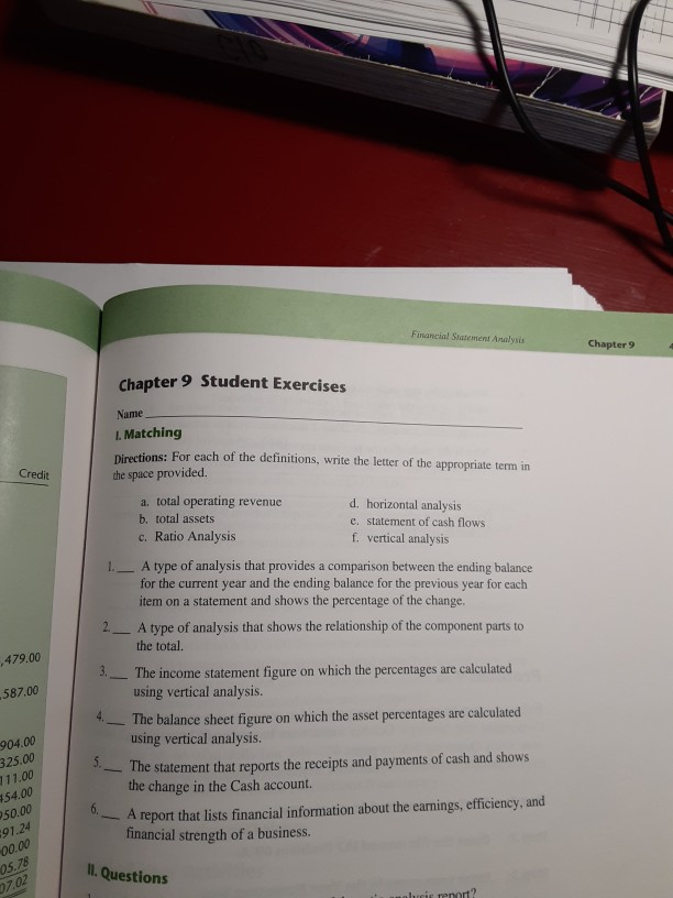 Solved Financial Statement An Chapter 9 Chapter 9 Student | Chegg.com