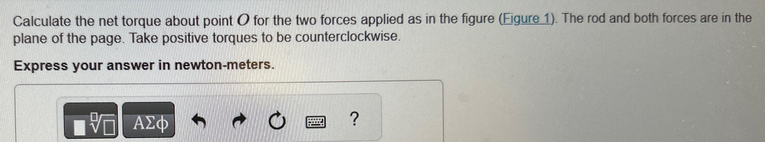 Calculate the net torque about point O ﻿for the two | Chegg.com