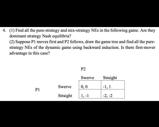 Solved 4. (1) Find all the pure-strategy and mix-strategy | Chegg.com